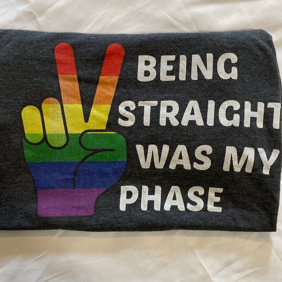 Tops | Gay Pride Shirt Being Straight Was My Phase Rainbow Peace Sign ...